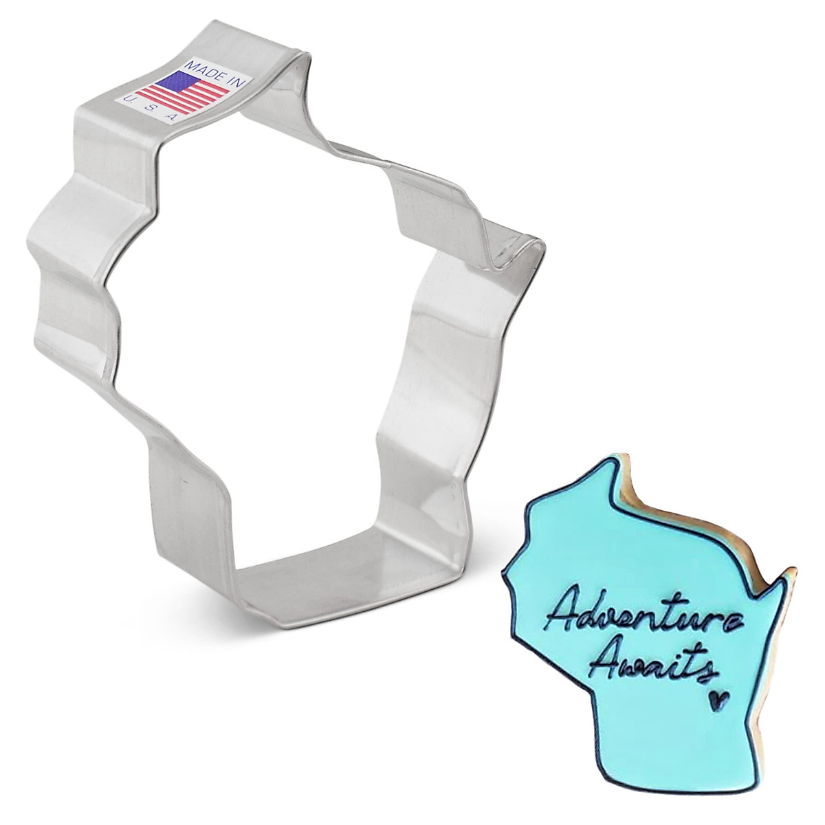 Wisconsin State Cookie Cutter 4" Made in USA by Ann Clark