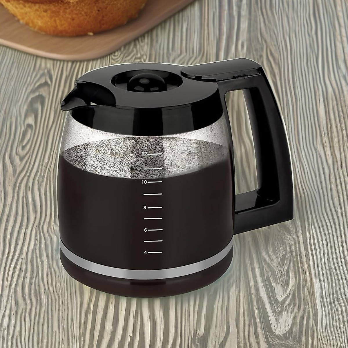 12-Cup Replacement Glass Carafe with Lids Compatible with Cuisinart Coffee Maker, CHW-12, CHW-12P1, DCC-1100BK, DCC-1200, DCC-1200P1, DCC-1200BKS, DCC-1200BMR, DCC-2650, DGB-550BK, DGB-625BC, SS-12