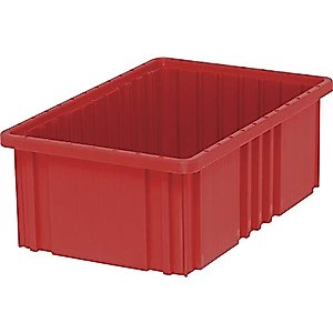Quantum Storage K-DG92060RD-4 4-Pack Dividable Grid Container, 16-1/2" x 10-7/8" x 6", Red