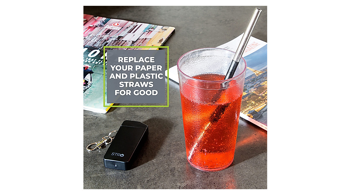 STRO Portable Reusable Metal Straw - Eco-Friendly Sipping