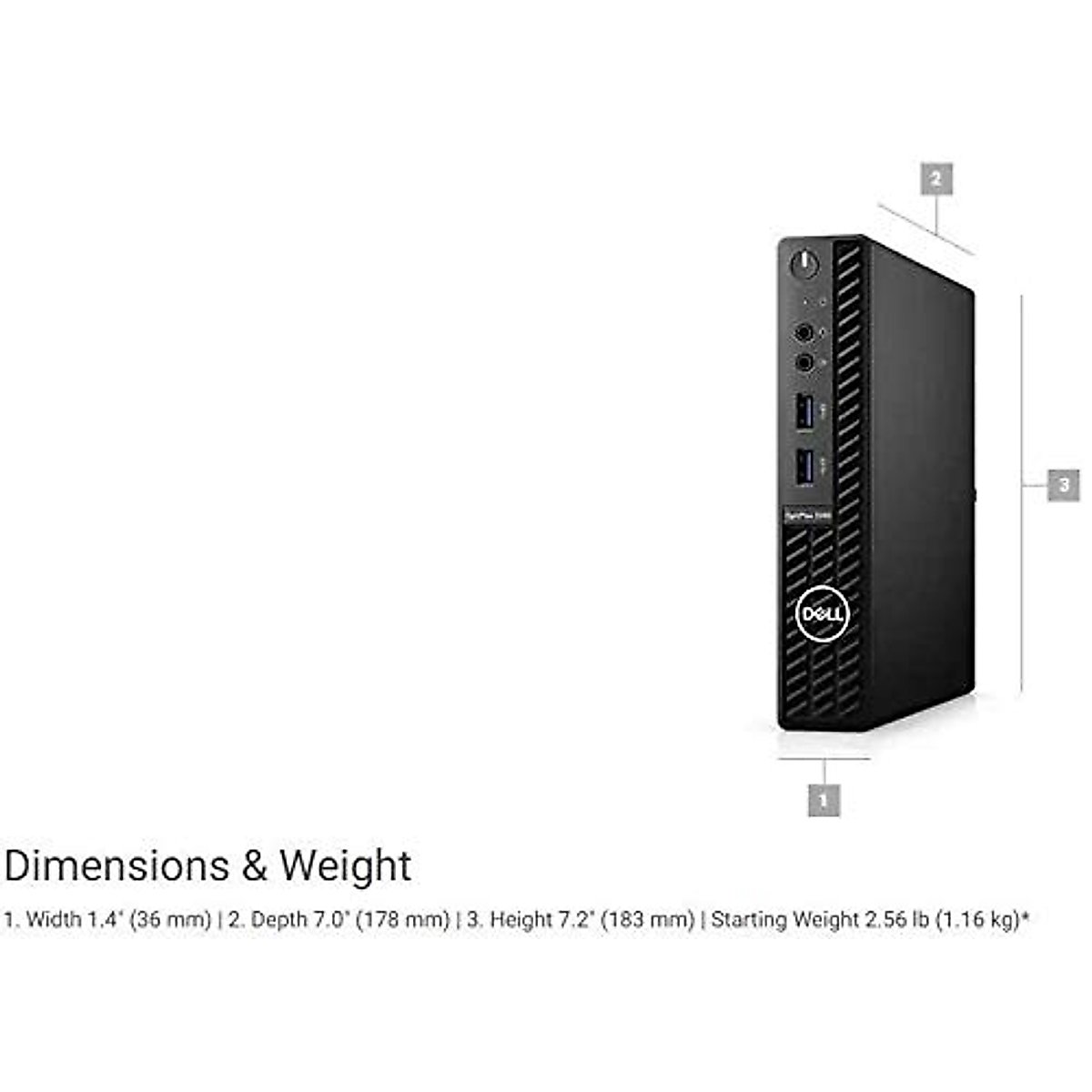 Dell OptiPlex 3080 Micro Form Factor Business Desktop, Intel Core i5-10500T Processor, 16 GB DDR4 RAM, 1 TB SSD, WiFi, HDMI, Display Port, Bluetooth, Windows 10 Pro (Latest Model), Black
