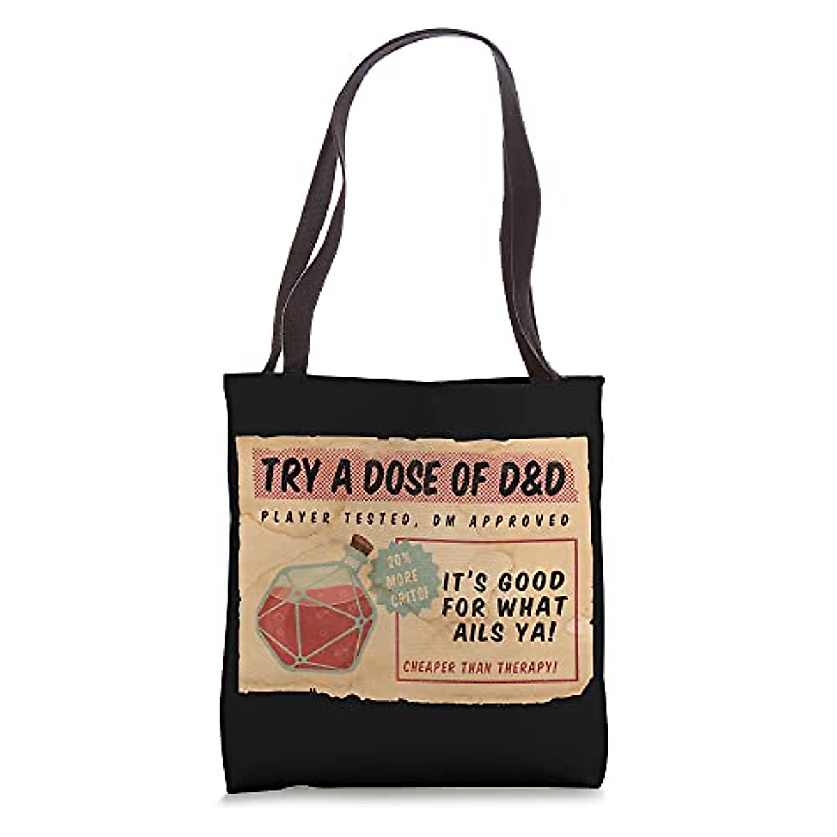 Vintage Ad D20 Healing Potion Dungeons & RPG Dragons Tote Bag