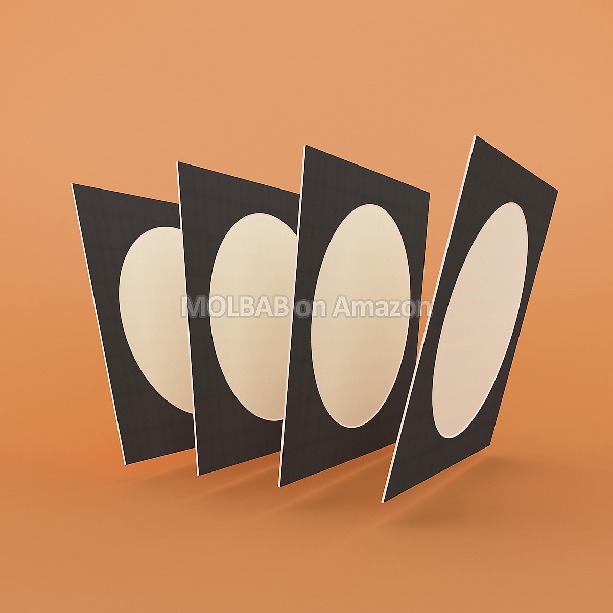 12x12 inch Black Round-Holed Square Paper Picture Frame Mat Board Photo Frame 4 Pieces of Each Pack (For 12x12 inch, Black)