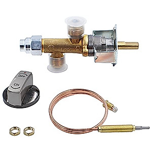 MCAMPAS 50,000 BTU Low Pressure LPG Propane Gas Flame Failure Safety Control Valve Kit with Thermocouple for Outdoor Gas Firepit .Fireplace. Heater