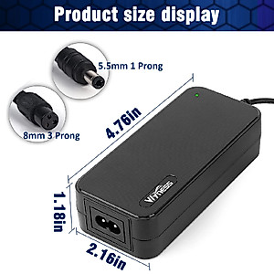 WYNESS 42V 2A Electric Scooter Charger for Gotrax GXL V2, G2, G3, G4, Apex, Glider, XR Elite, 2 Plugs for All 36 Volt Lithium Battery