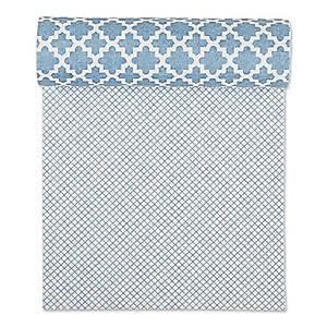 DII Fridge & Shelf Liner Collection Non-Adhesive, Cut to fit, Machine Washable, 12x20, Stonewash Blue Lattice, 2 Piece