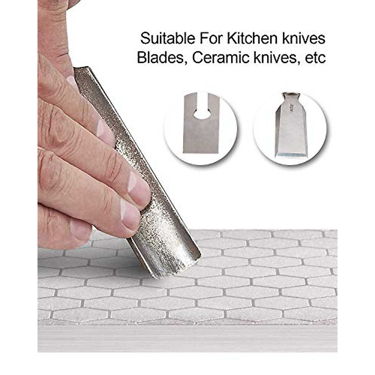 S SATC Diamond Sharpening Stone 2 Side Grit 400/1000 Diamond Plate Honing Stone 8-inch Hone Sharpener