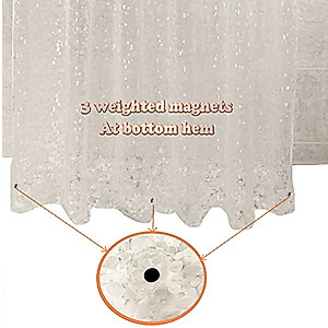 VENICE COLLECTIONS Shower Curtain Liner 3D Semi Transparent Heavy 8G Thick PEVA Waterproof Plastic Metal Grommets and Weighted Magnets 70 x 72 inches with Hooks Pebble Clear