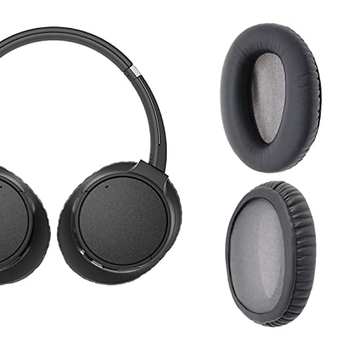 1 Pair Earpads Compatible with Sony WH-CH700N MDR-ZX770BN ZX780DC Headphones Replacement Ear Cushions Heaset Repair Parts Black