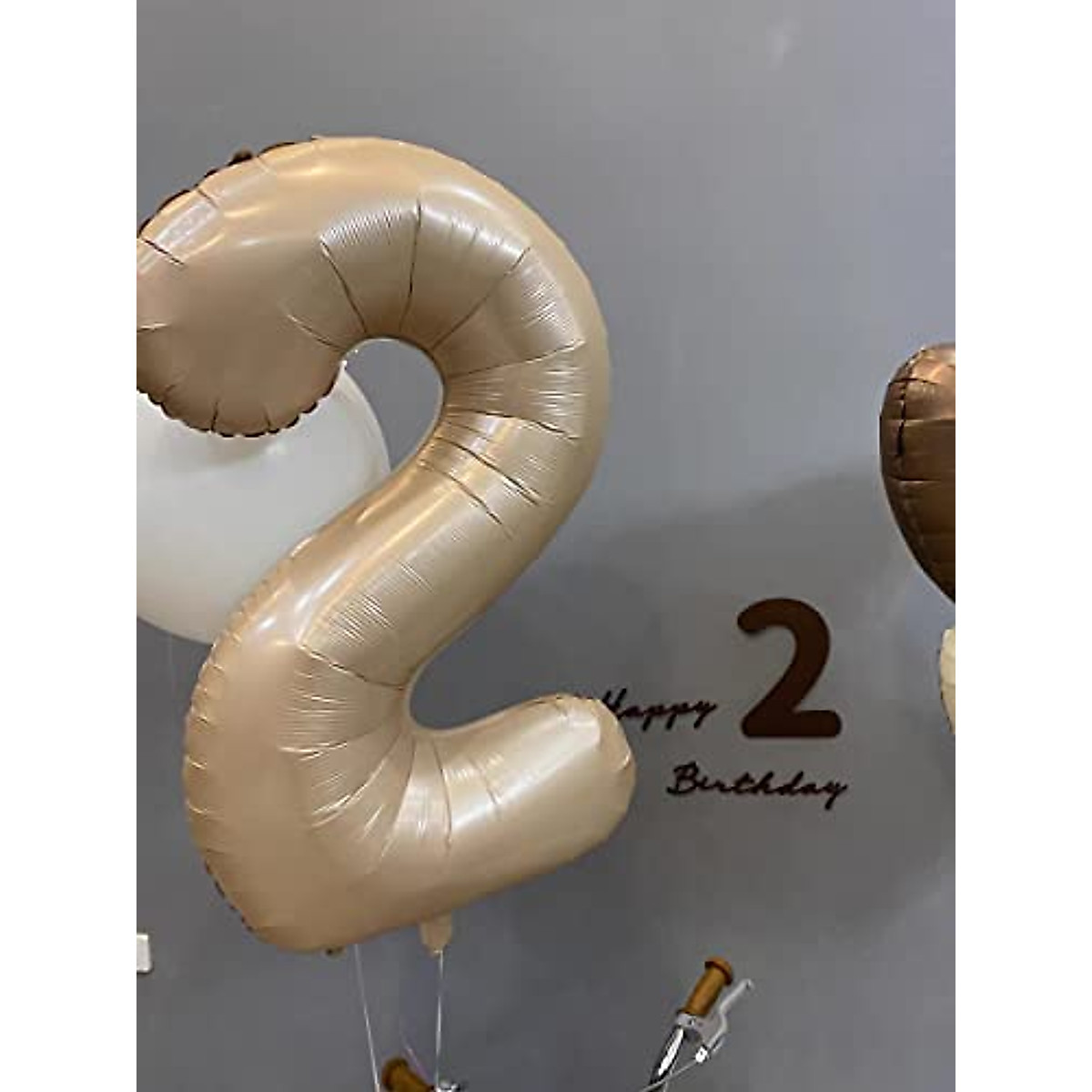 40 Inch Tan Number 1 Balloon for Birthdays & Weddings | ANGEL Q HOUSE