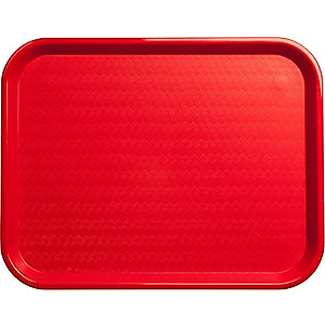 Carlisle FoodService Products Cafe Plastic Fast Food Tray, 14" x 18", Red