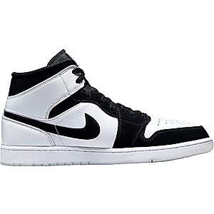 Nike Men's Air Jordan 1 Mid Shoes, White/Black-multi Color, 10