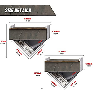 Pmnianhua Floating Nightstand with Drawer Set of 2,Wall Mounted Night Stand,Bedside End Table with Storage for Bedroom Dorm Small Space (Dark Gray, 17 in)