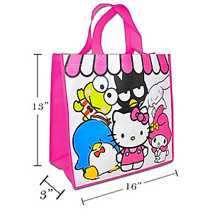 Hello Kitty Tote Bag Set for Girls - Hello Kitty Accessories Bundle with 3 Hello Kitty Reusable Bags Hello Kitty Grocery Bags with Stickers, More | Hello Kitty Tote Bag Set