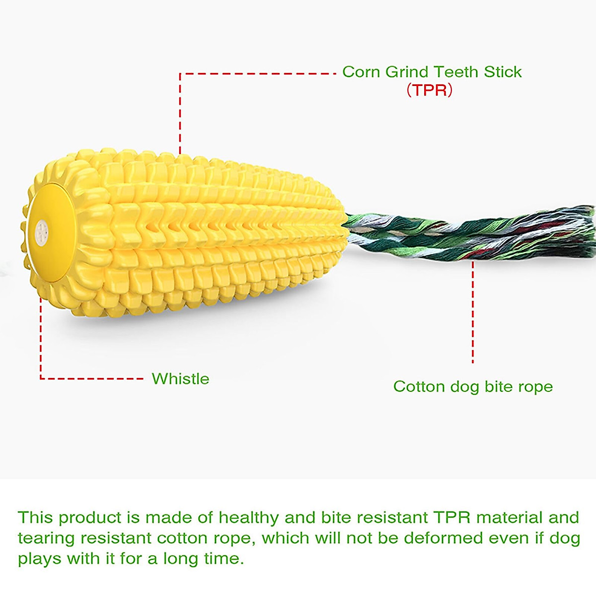 Yuehuam Dog Chew Toys for Aggressive Chewers, Corn Interactive Squeaky Dog Toys for Puppy Medium Dog Toothbrush Teeth Cleaning