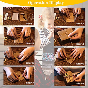 Yayatty Pack of 60 PCS Greeting Card Invitation Cards Retro Kraft Paper Card, 6 Style Birthday Card Thank You Card with Dried Flowers for Christmas Birthday, 4.1 x 2.8 Inch