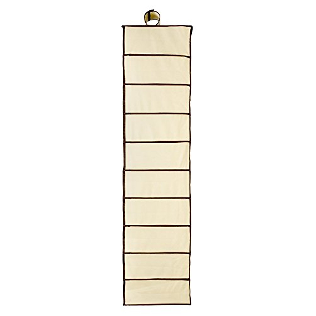 Ziz Home Hanging Shoe Organizer for Closet, 10 Shelf, Tough Fabric 12”x6”x47” | Closet Shoe Organizer Hanging | Shoe Storage Hanging Shoe Holder | Shoes Sorter Shelves Rack Hanger (Beige)