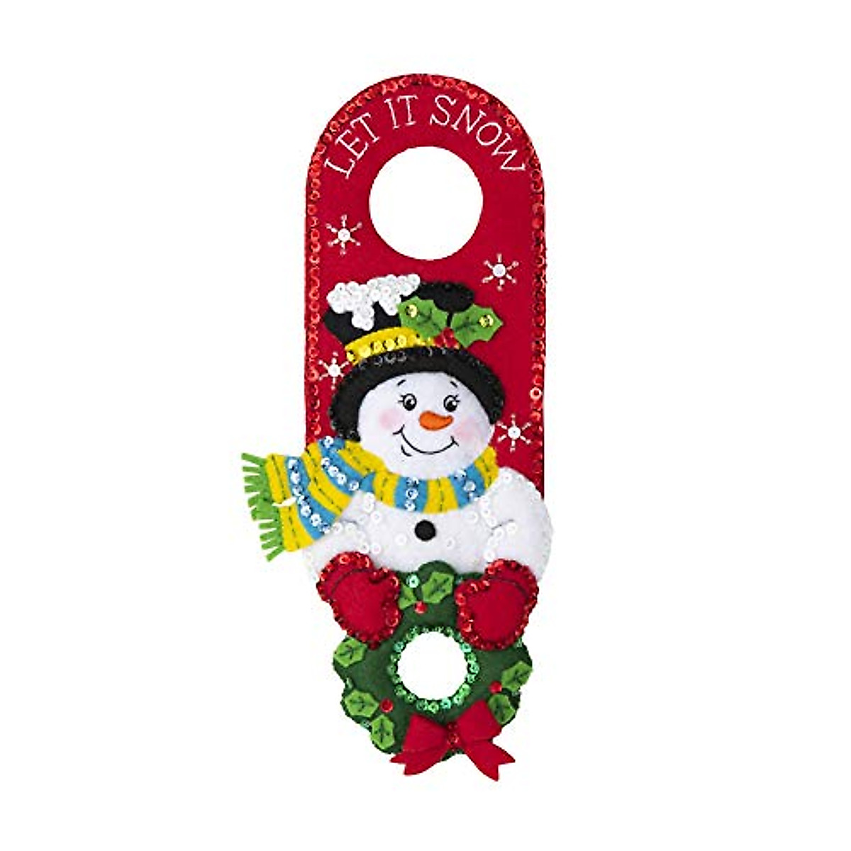 Bucilla Greetings, Felt Applique Christmas Door Hangers, Set of 2 (89286E)