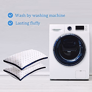 AiAngu Pillows for Sleeping - [2 Pack] Premium Hotel Bed Pillows，Breathable Down Alternative Cooling Pillows Good for Side Back and Stomach Sleepers,100% Breathable Cotton Cover Skin-Friendly (King)