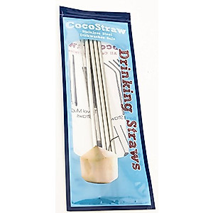 CocoDrill Coconut Opener Tool + Reusable Straw -COMBO PACK - Stainless Steel Drinking - 1 metal straw + Cleaner - Eco Friendly, SAFE, NON-TOXIC