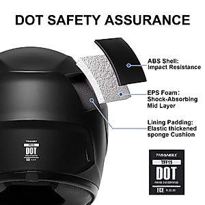 TRIANGLE Motorcycle Helmets Full Face Motorcycle Helmet for Men & Women with Tinted and Clear Visor Meet Dot Approved
