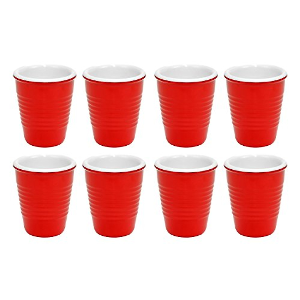 Fairly Odd Novelties 2oz Red Hard Plastic Shot Glass Cup 2 Packs, Set of 4 Living Large Drink Solo Or W Fri