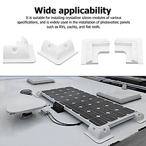 Wisecoco 4pcs Solar Panel Corner Bracket, Anti UV ABS Solar Panel Roof Drill Free Support Mount for RV Boats