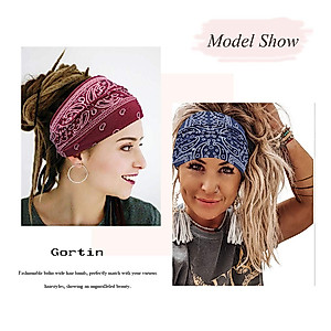 GORTIN Extra Wide Headbands for Women Boho Knotted Turban Head Wraps Stretchy African Head Band Motorcycle Headband Hair Accessories for Women Pack of 3