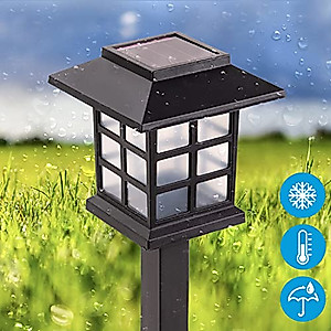 LAUREL CANYON Solar Pathway Lights 8 Pcs, Outdoor Solar Landscape Decorative Lights, Automatic Walkway Lights with LED Light Bulbs for Garden, Path, Yard, Lawn, Square