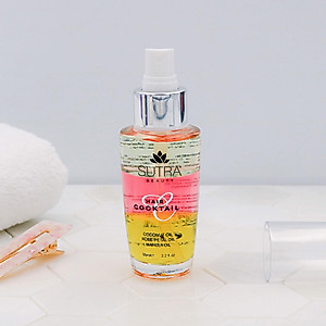 SUTRA Professional Hair Cocktail - Conditioning Hair Serum for Damaged Hair, Leave-In Treatment, Coconut, Rose Petal, and Marula Oil, 2.20 oz