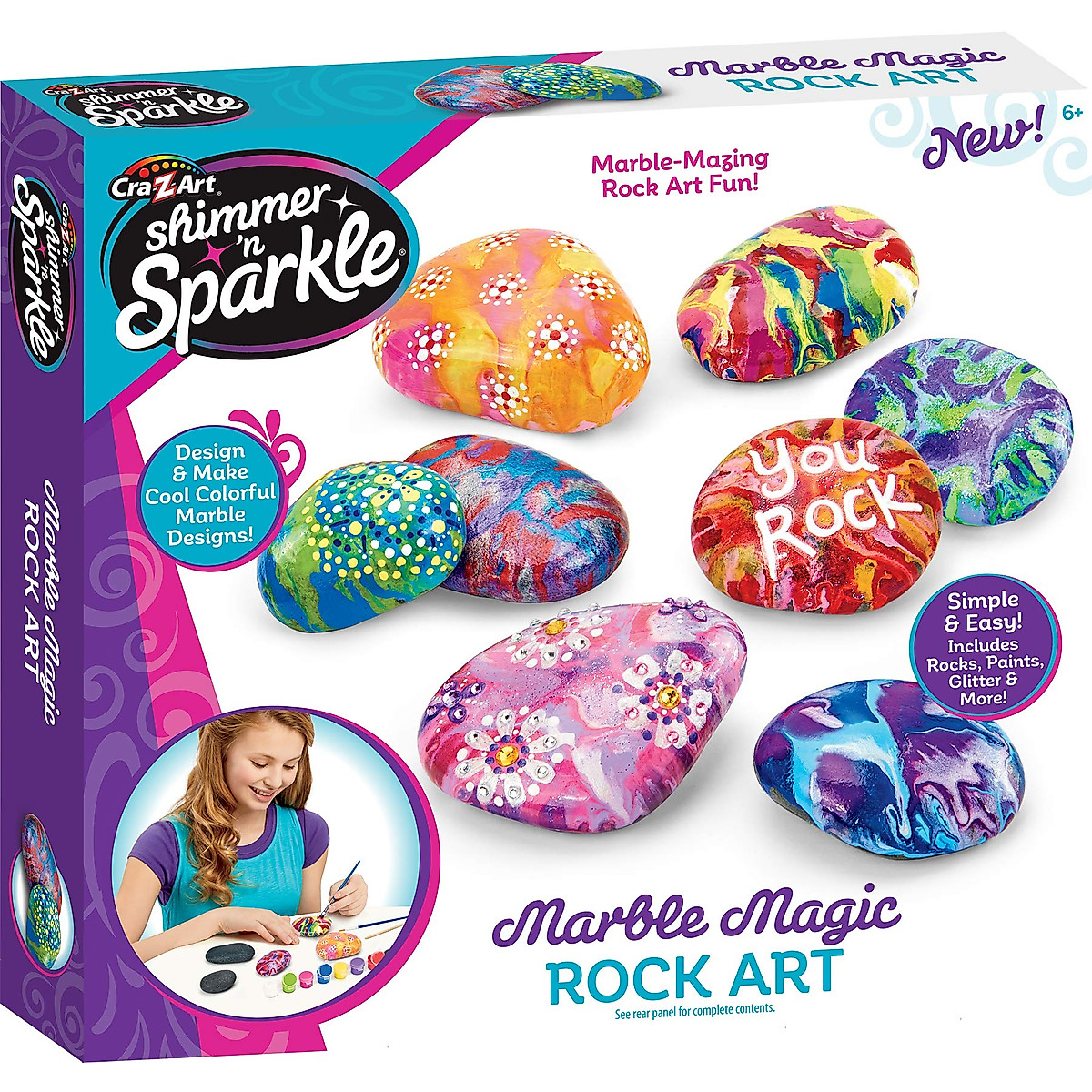 Shimmer ‘n Sparkle Marble Magic Rock Art Craft Kit
