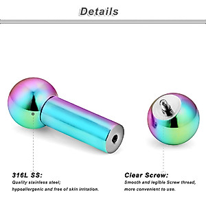 Ocptiy 8G Septum Rings Gauges Tunnel Plug Earrrings stretching kit Large Septum Nose pincher Pa Nipple Lip Tongue Ring Hoop Stainless Surgical Steel Cartilage Helix Earring Piercing Jewerly Women Men