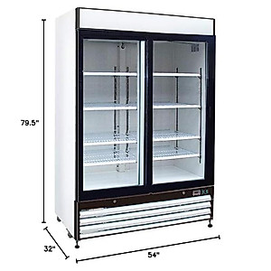 Kratos Commercial Display Refrigerator -Sliding Glass 2-Door Merchandiser, 54" W 48 cu ft (69K-723)