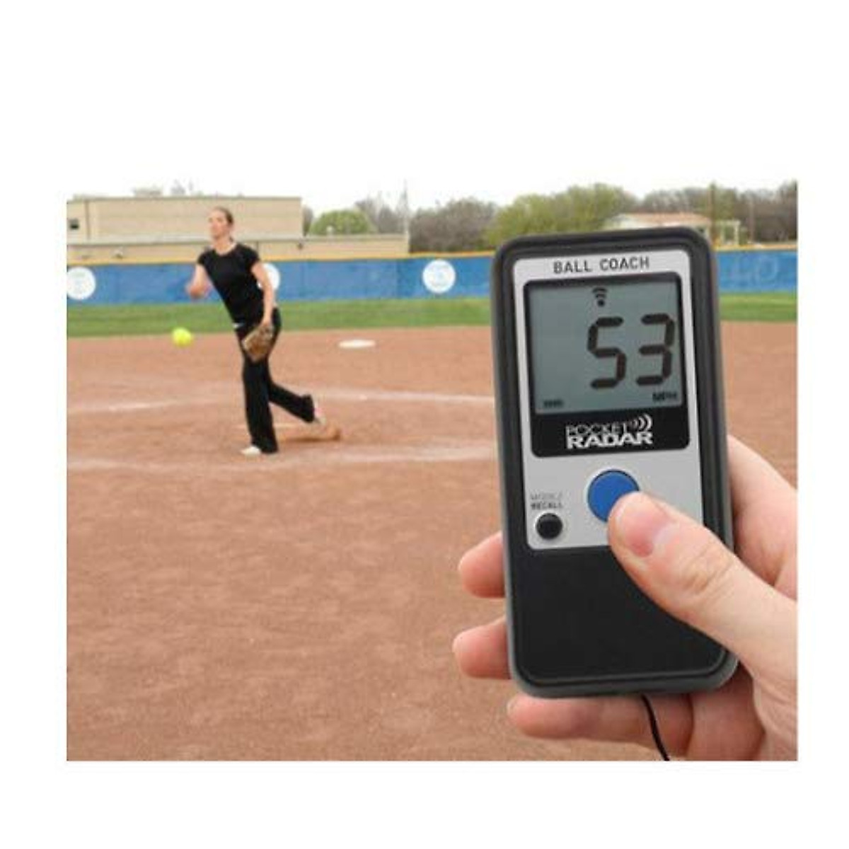 Pocket Radar Ball Coach/Pro-Level Speed Training Tool and Radar Gun Bundle with 360-Degree Rotating Tripod Mount and Tripod Stand with Carrying Bag and Rechargeable Batteries (3 Items)