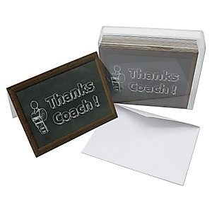 Small World Greetings Thanks Coach Greeting Cards 12 Count-Thank You Coach Card-Perfect for Any Sport-Blank Inside with Envelopes-5.5"x4.25" (A2 Size)-Basketball Football Soccer and more