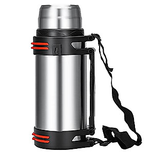 Olerd Large Thermosflask- 101oz Stainless Steel Insulated Bottle for Travel with BPA Free Cup - 3L Oversized Vacuum Insulated Thermoses with Handle and Strap for Hot & Cold Drinks