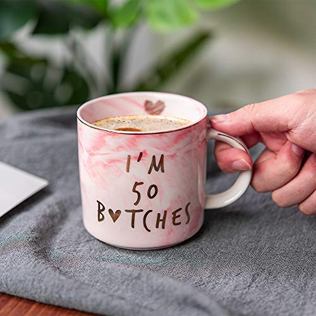 I'm 50 - Funny 50th Birthday Gifts for Women - Best Turning Fifty Year Old Birthday Gifts Ideas for Women, Wife, Mom, Daughter, Sister, Aunt, Best Friends, BFF, Coworkers, Her - Ceramic Coffee Cup