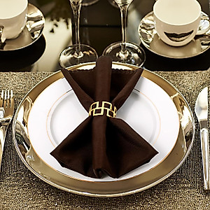 Napkin Rings- Gold Napkin Holder, Round Metal Napkin Buckle for Holiday Party Dinner Wedding Dining Table Decoration (Set of 8)