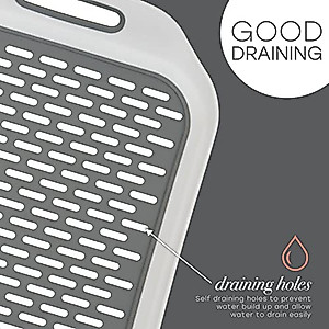 Kitchen Details Self Draining Hammock-Lift Sink Mat | Dimensions: 14 12. 2" x 2. 4" | Large Design | Kitchen | Laundry | Durable | Protects | Accessories, White