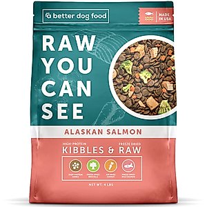 A Better | Salmon Dry Dog Food | Raw You Can See | High Protein Kibble + Freeze Dried Raw Dog Food