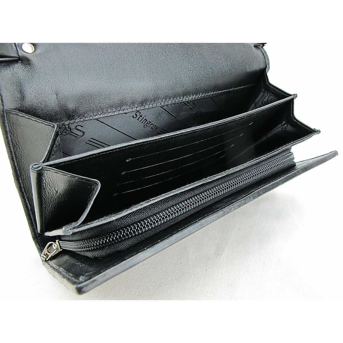 Pelgio Genuine Stingray Skin Leather Shoulder Cross Body Bag Purse (Black)