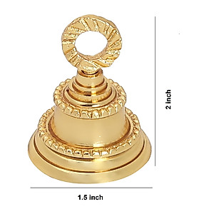HANDTECHINDIA Set of Brass Plain 2 '' Bells Christmas Decoration Jingle Bell Sleigh Bell Jingle Bell Crafts Christmas décor Home décor Elephant décor Bells Musical Instrument Accessory. (20)