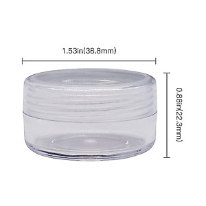 Healthcom New, Empty, Clear, 10 Gram Plastic Pot Jars, Cosmetic Containers for Eyshadow Makeup Nail Powder(100 Pcs) by Healthcom