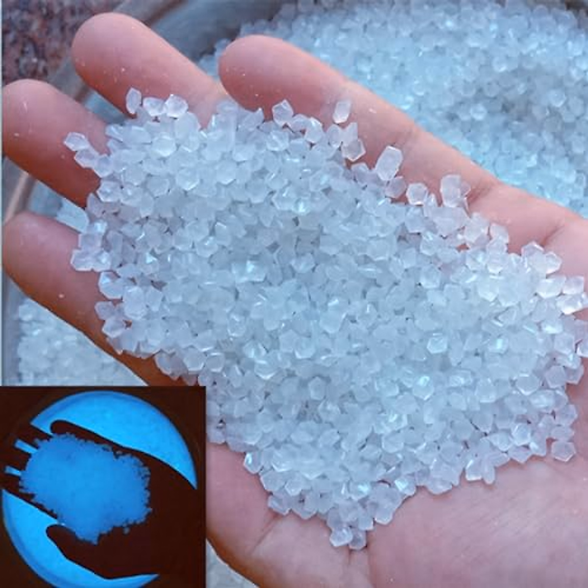 Gralara Glowing Stone 3mm-5mm Luminous Stone Gravel Accessory DIY Craft Materials Versatile for Walkway Driveway Decor Smooth Surface, White 25g