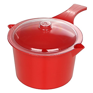 Home Products Essentials Microwave Pot with Lid & Spout Cooker & Steamer BPA Free Dishwasher Safe 32 oz.946 ml (1, red pot)