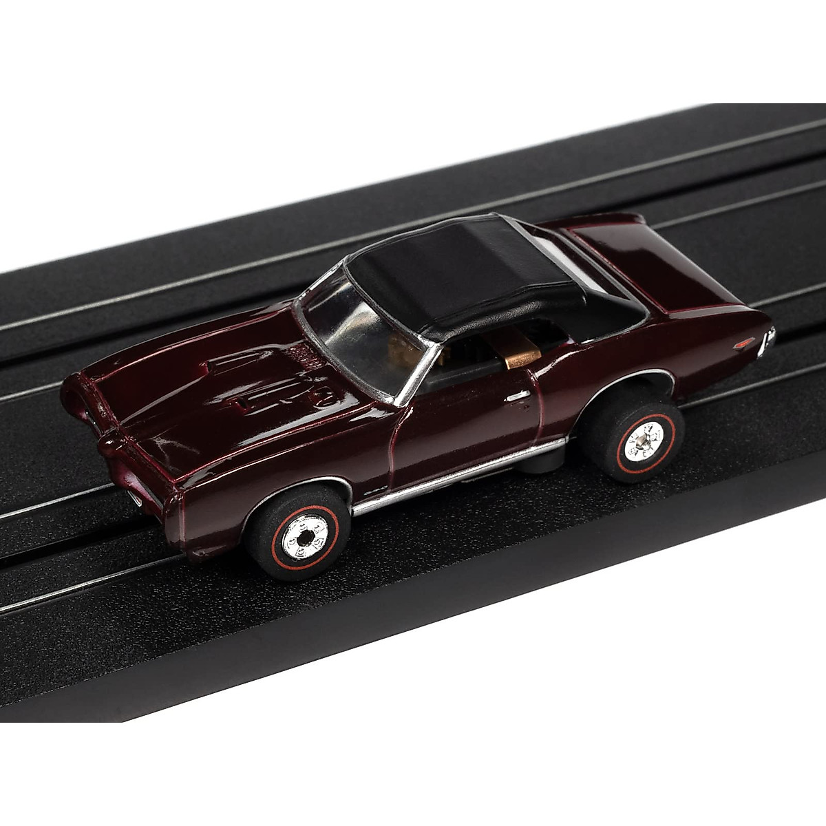 Auto World Thunderjet OK Used Cars 1969 Pontiac GTO Convertible (Burgundy) HO Scale Slot Car