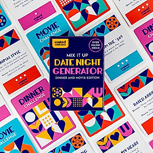 Date Night Ideas Generator Card Game - 100,000 Exciting Dinner Movie Challenges for Couples, Unique Gifts for Bridal Shower, Marriage, Newlywed, Ultimate Date Night for Adventure, Romance, Intimacy