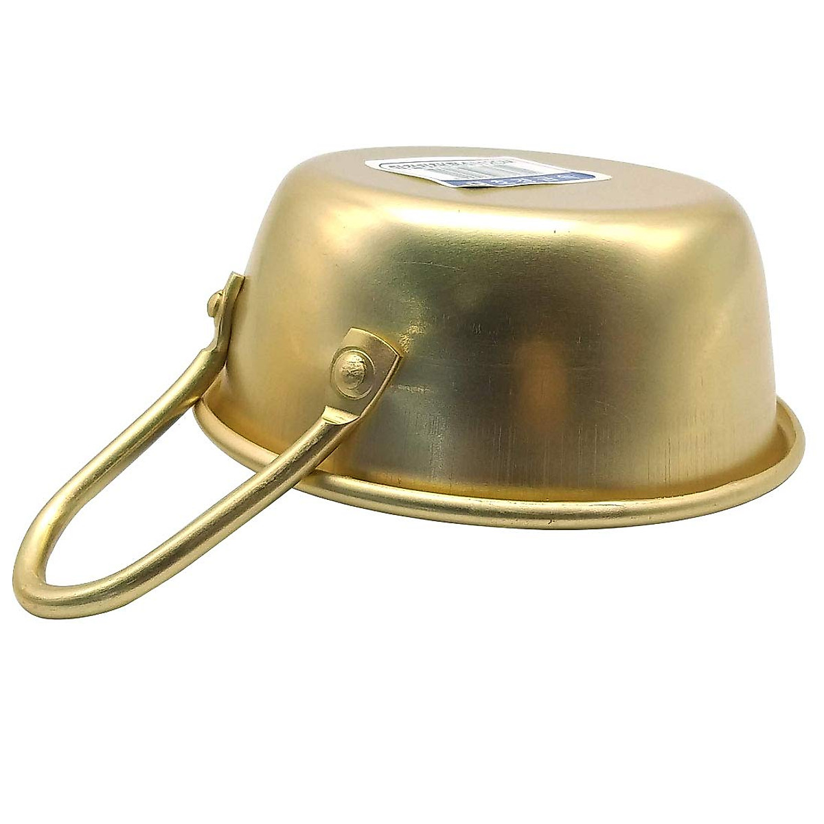 GARASANI 2 Pack Korean Traditional Wine Bowls, Korean Wine Bowl, Hiking Soup Dish, Aluminum, Yellow (4.7 inches)