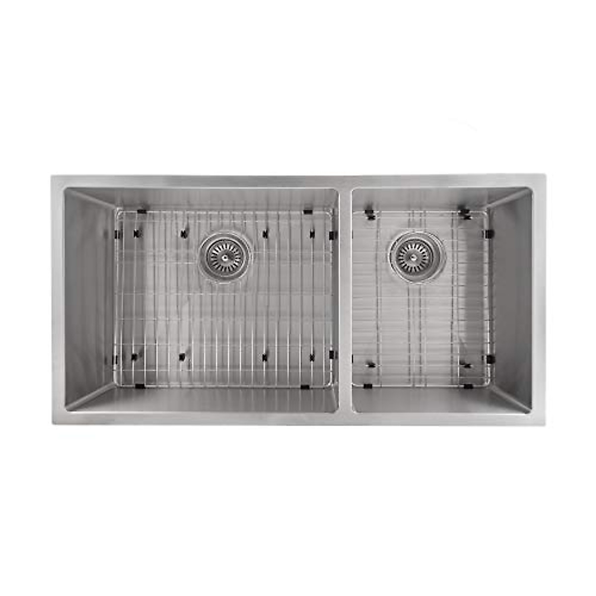 ZLINE 36" Chamonix Undermount Double Bowl Stainless Steel Kitchen Sink with Bottom Grid (SR60D-36)