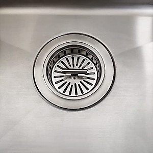 EADOT 3-1/2 Inch Brushed Nickel Sink Strainers for Kitchen Sink, Stainless Steel Kitchen Sink Drain Strainer Assembly with Strainer Basket And Drain Stopper, US Standard Kitchen Sink Drain Replacement